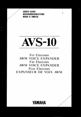 Yamaha AVS-10 User Manual PDF | Onestart Manuals